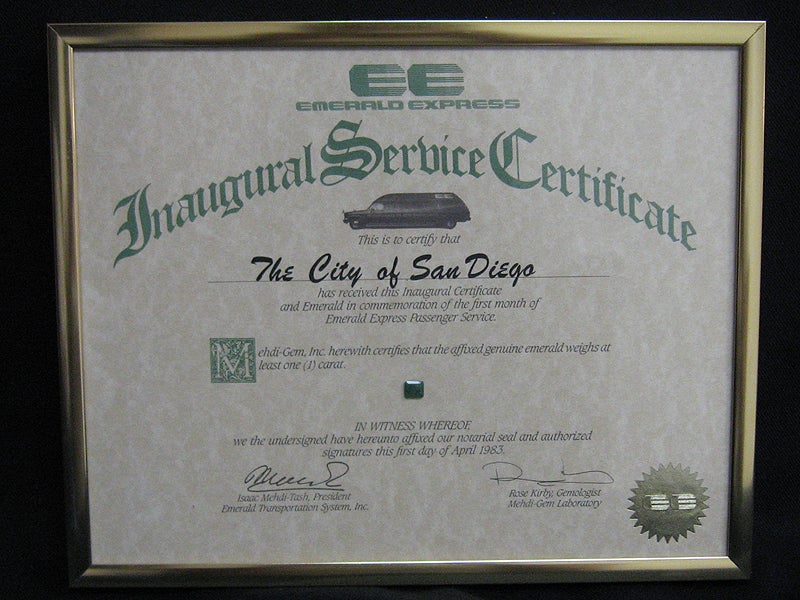Emerald Express Certificate | City of San Diego Official Website