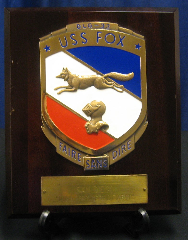 USS Fox Plaque | City of San Diego Official Website