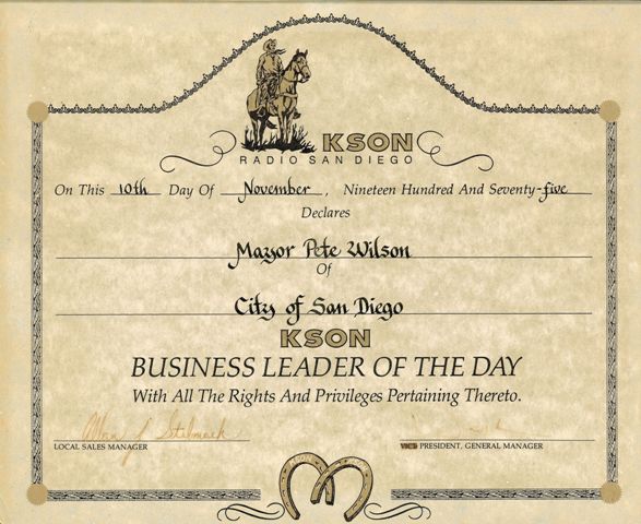 KSON Business Leader of the Day | City of San Diego Official Website