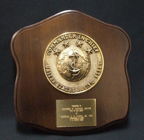 Plaque from U.S. Pacific Fleet | City of San Diego Official Website