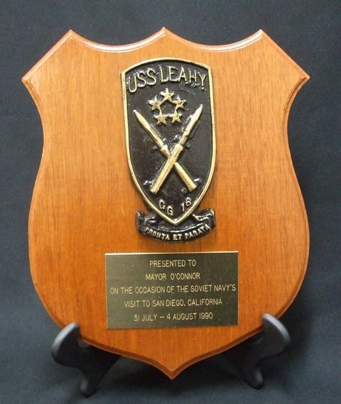 Plaque from U.S.S. Leahy | City of San Diego Official Website