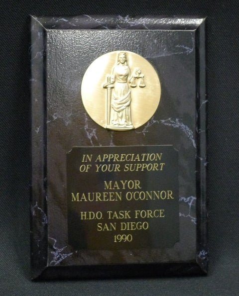 Plaque from Human Dignity Ordinance Task Force | City of San Diego ...