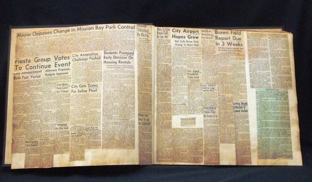 1960-1961 Scrapbook | City of San Diego Official Website