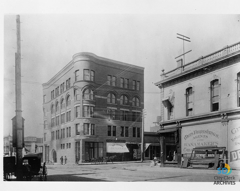 Keating Building at Fifth and F in 1910 | City of San Diego Official ...