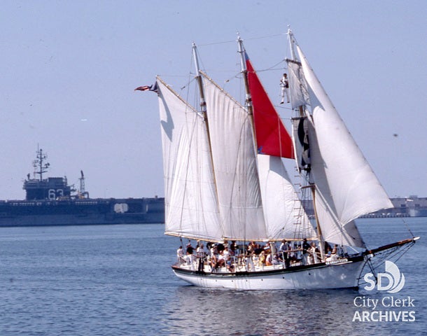 Marine Museum's California Passing USS Kitty Hawk in San Diego Bay ...