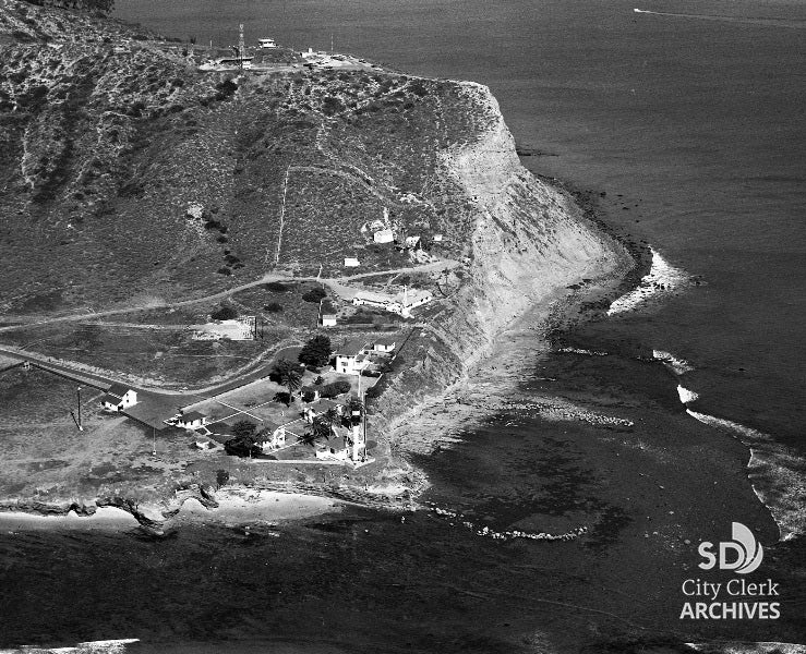 1967 Aerial View of Point Loma, Both Lighthouses | City of San Diego ...