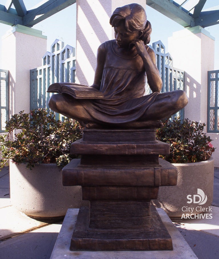 Mary Buckman's Reading Girl Sculpture at Carmel Valley Library | City ...