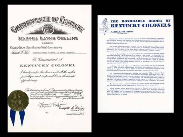 Kentucky Colonel Commission | City of San Diego Official Website