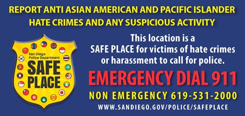 Safe Place Program | Police | City of San Diego Official Website